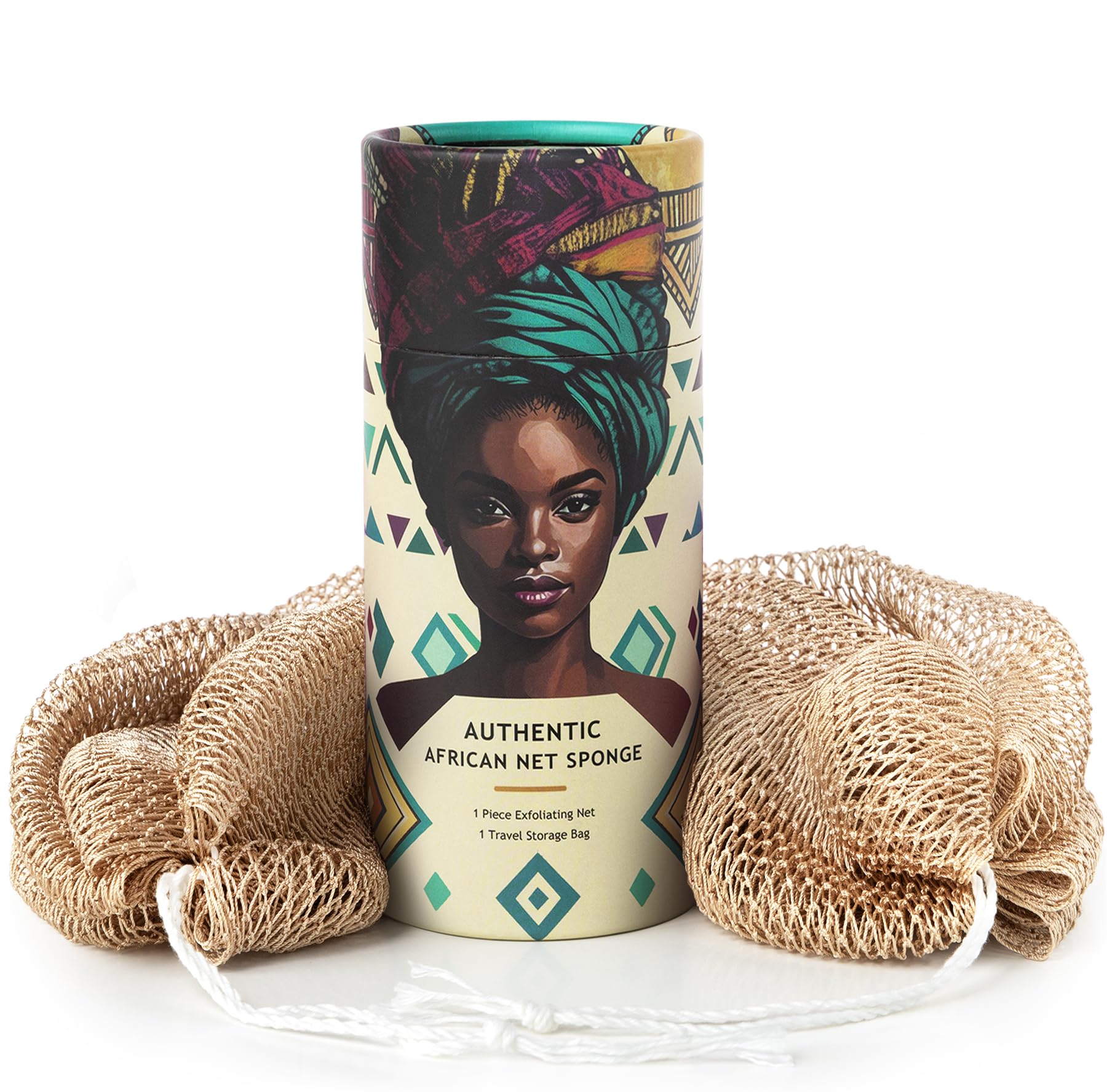 African Net Sponge Authentic with Knots - Afroscrub Exfoliating Net ...