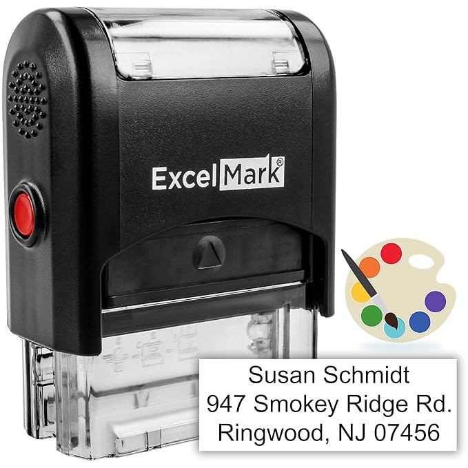 ExcelMark Custom Self Inking Rubber Stamp - 3 Lines (42A1539): Amazon ...