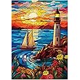 Amazon.com: Stained Glass Lighthouse Puzzles for Adults 1000 Pieces ...