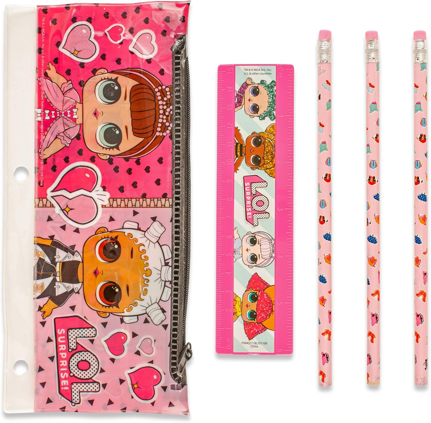 LOL Surprise Deluxe Stationery Set – Girls Pencils Notebook Pencil Case ...