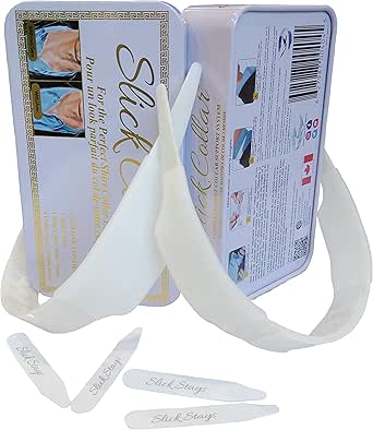 Amazon.com: Slick Collar Adjustable Shirt Collar Support Bonus Set with ...