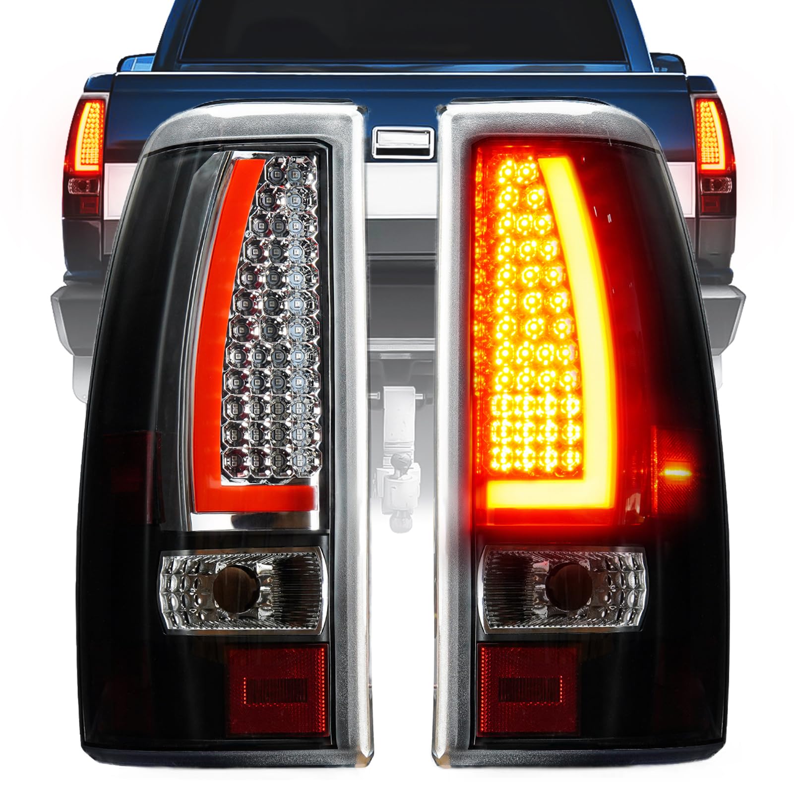 Bomusou LED Tail Light Assembly Fit for Chevy Silverado 1500 2500 HD ...