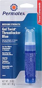 Permatex 24010 Medium Strength Threadlocker Blue Gel, 10 g Gel Twist ...