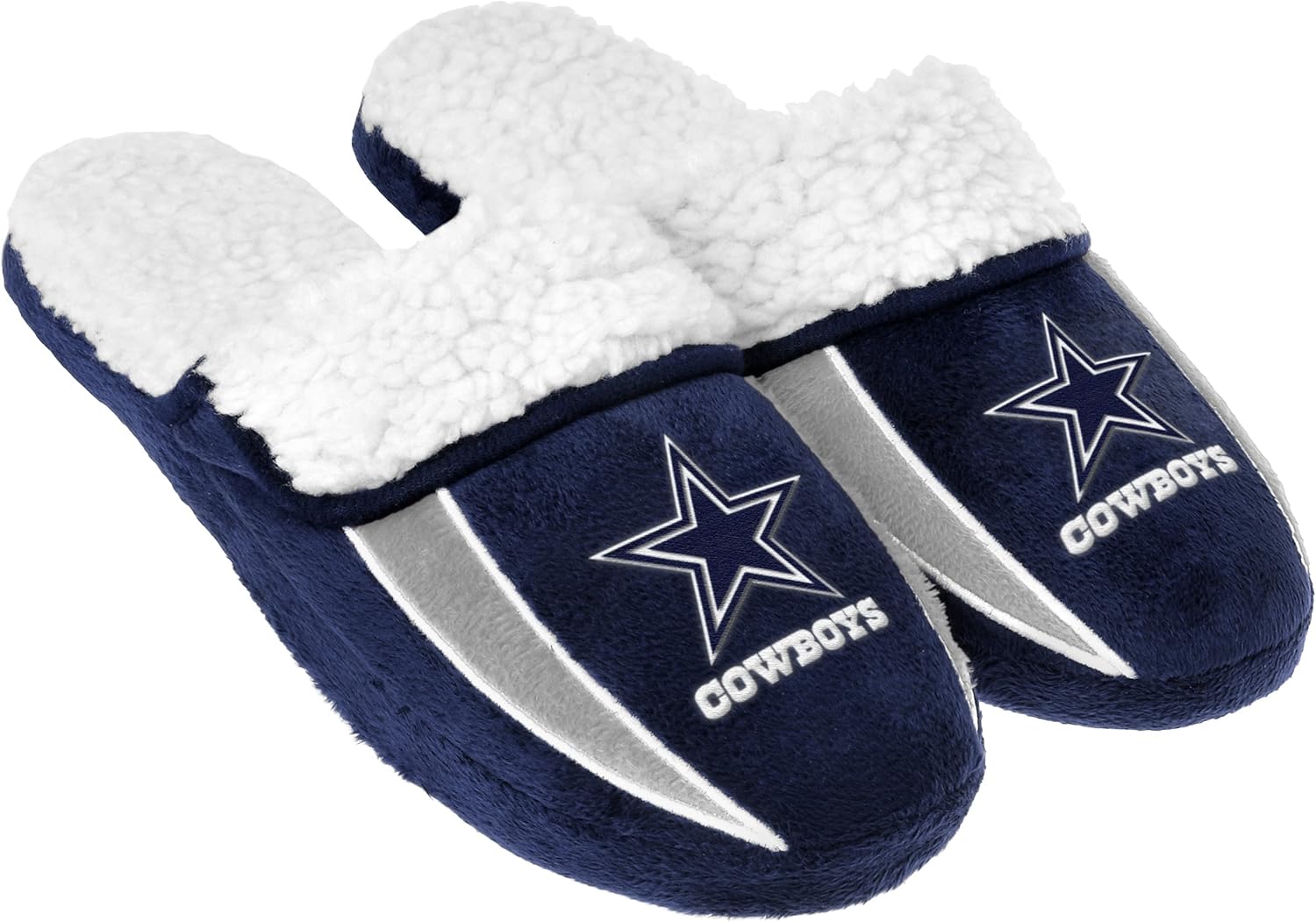 FOCO NFL Dallas Cowboys Team Logo Sherpa Slippers, Team Color, X-Large ...