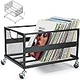 Amazon.com: Playboda Metal Vinyl Record Storage Crate with Wheels ...