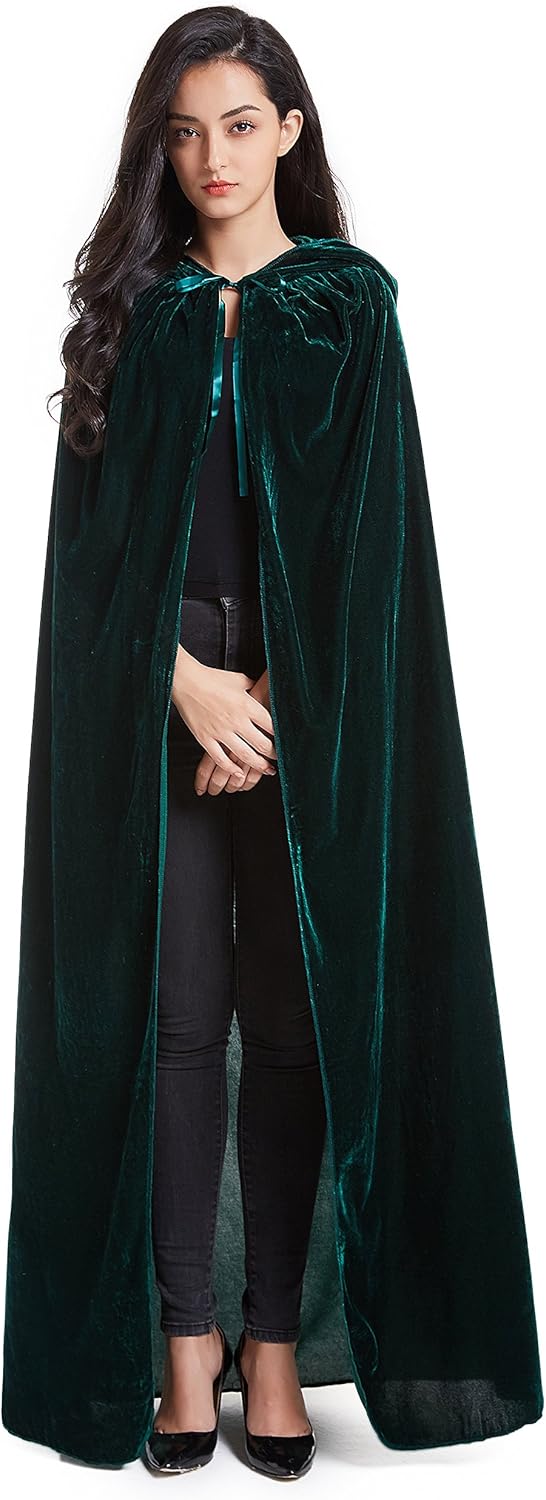 Crizcape Unisex Halloween Costume Cape Hooded Velvet Cloak for Men and ...