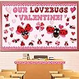 Amazon.com: 154Pcs Valentine's Day Ladybug Bulletin Board Classroom ...