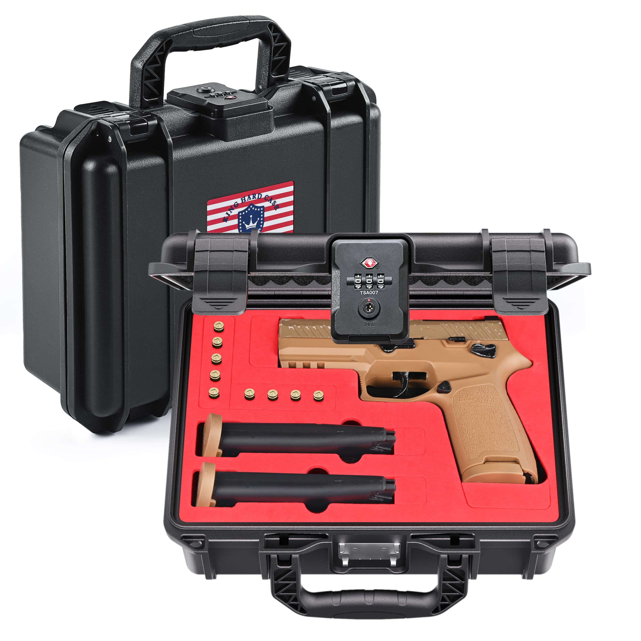 Kinghardcase Gun Cases for Handguns, Waterproof and Lockable Pistol ...