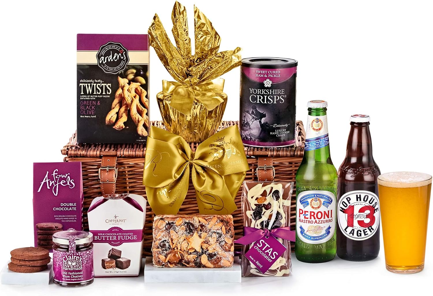 Chalford Hamper With Beer - Hand Wrapped Gourmet Food Basket, in Gift ...