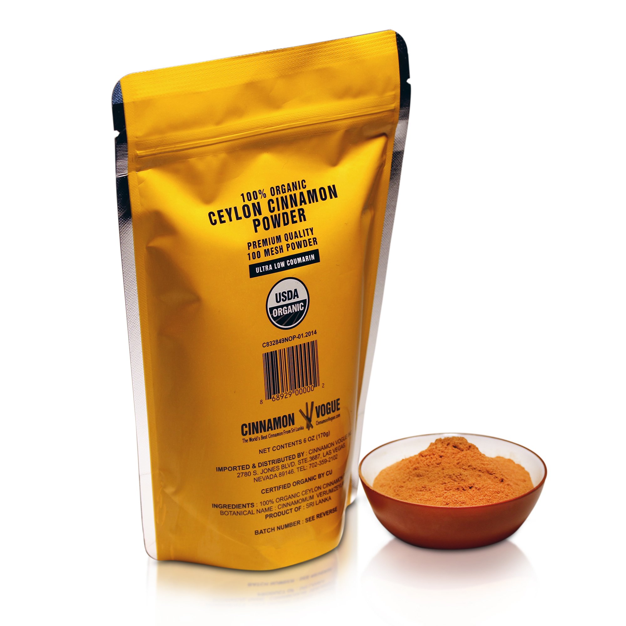 Ceylon Cinnamon Powder - 6 oz. (100% USDA Organic) - Ultra Premium Fine ...