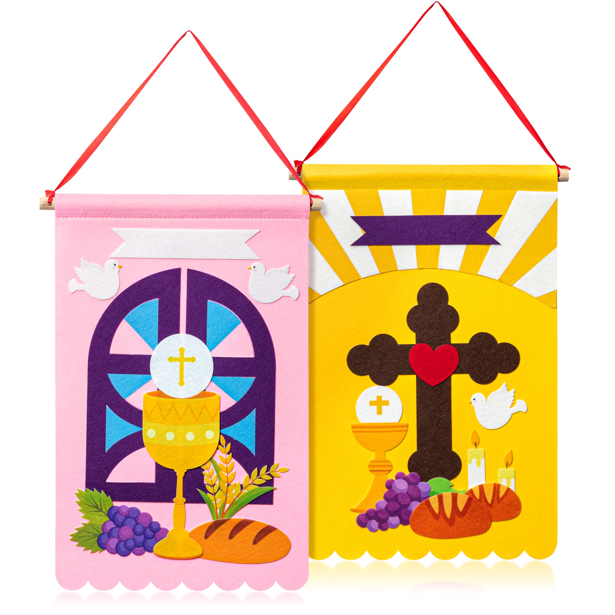 WATINC First Communion Banner Kit - Holy 1st Communion Felt Banner Kit ...