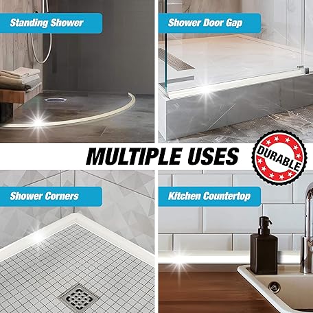 Mua Shower Threshold Water Dam Barrier 67" - White Collapsible Shower ...
