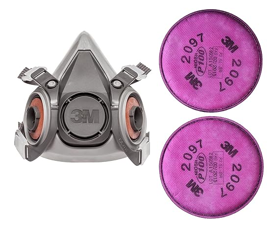 3M Combo of (6200 Medium Half Facepiece Reusable Respirator 1 Pc and ...