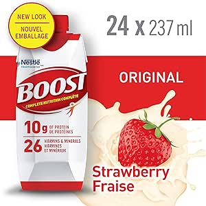 BOOST Original Strawberry Meal Replacement Drink, 24 x 237ml ...