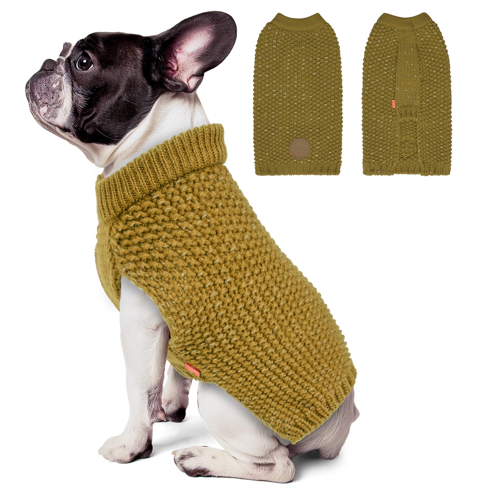 KYEESE Dog Sweater Medium Dog Sweater with Reflective Yarn Comfy Dog ...