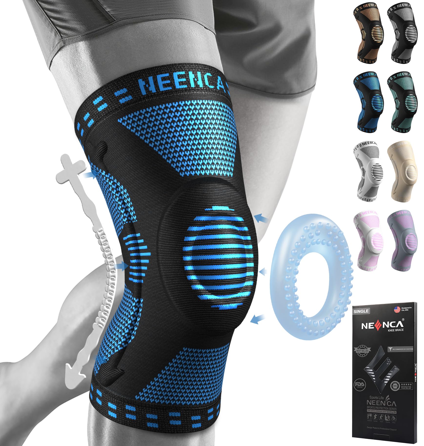 NEENCA Professional Knee Brace Compression Knee Support With Patella