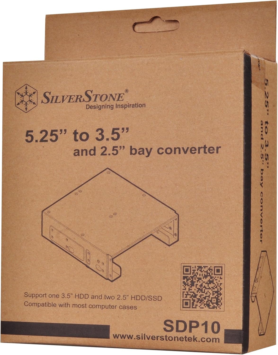 SilverStone SST-SDP10B – 5.25″ to 1x 3.5″ and 2x 2.5″ HDD Mounting ...