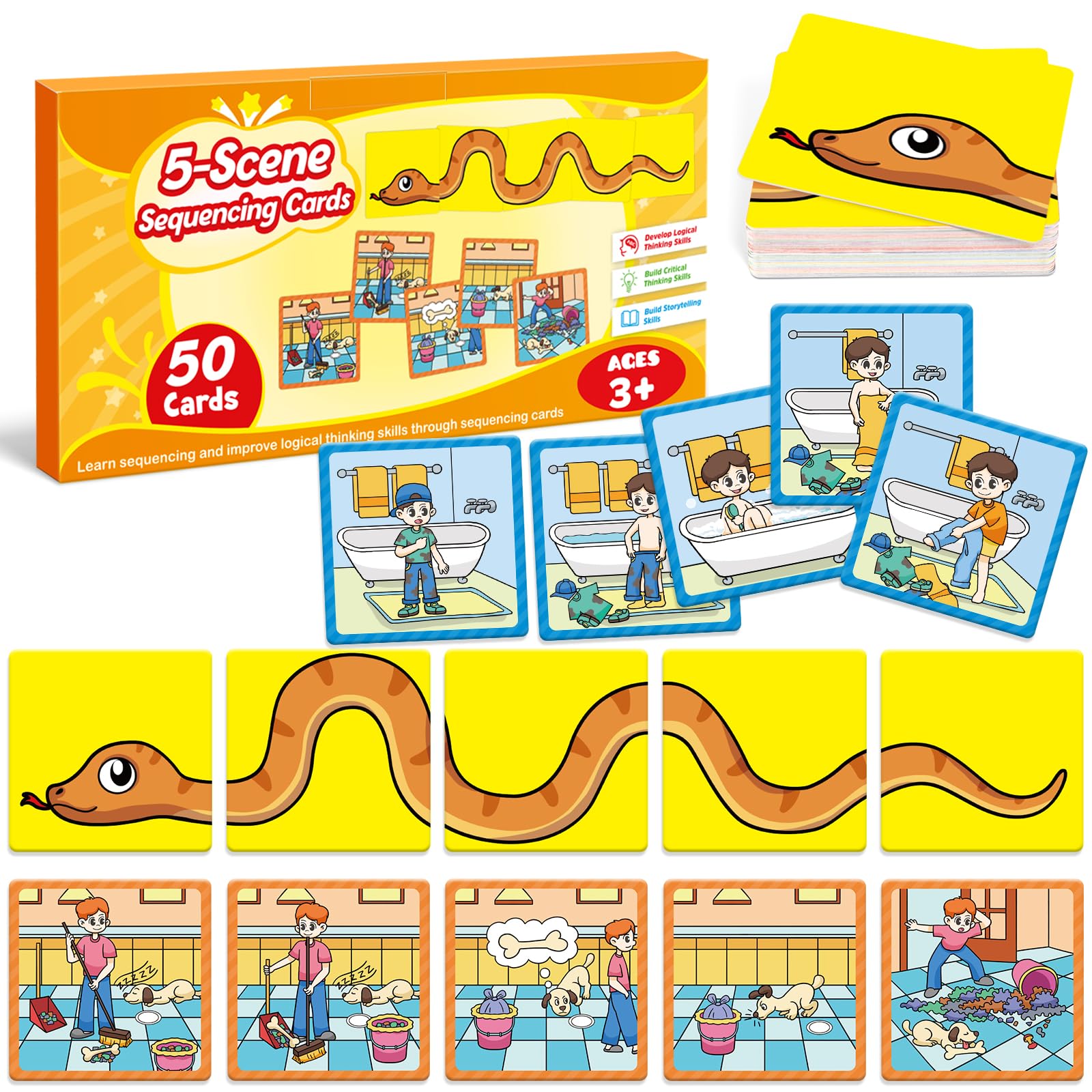Mua Sequencing Cards,Sequence Board Game for Kids,Speech Therapy Materials Toys for Autism,Story ...