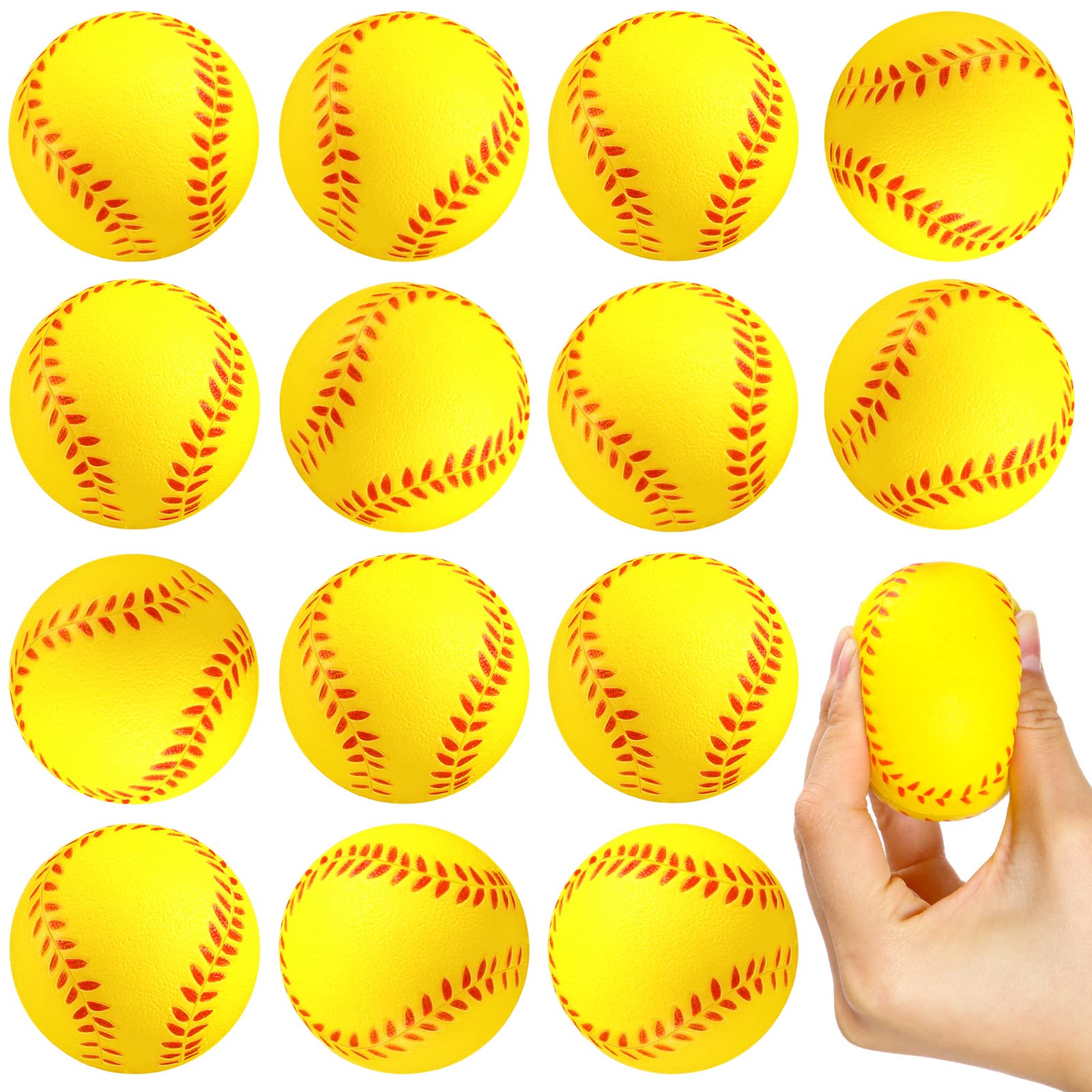 HyDren 20 Pcs Mini Foam Softball Baseball Stress Balls Bulk Yellow ...