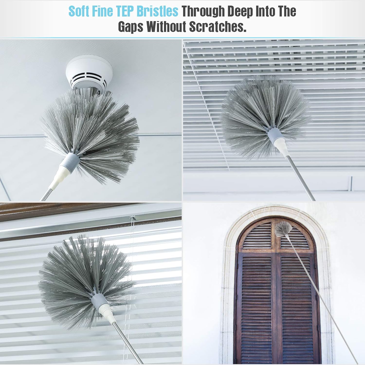 HTLY SPR Feather Duster Cobweb Duster Domed Corner Brush with ...