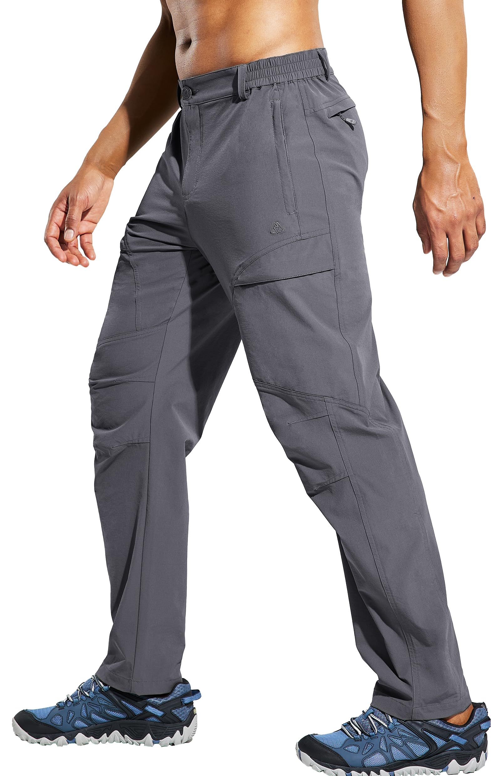 Haimont Mens Hiking Pant with 6 Zip Pockets Cargo Straight Leg Pants ...