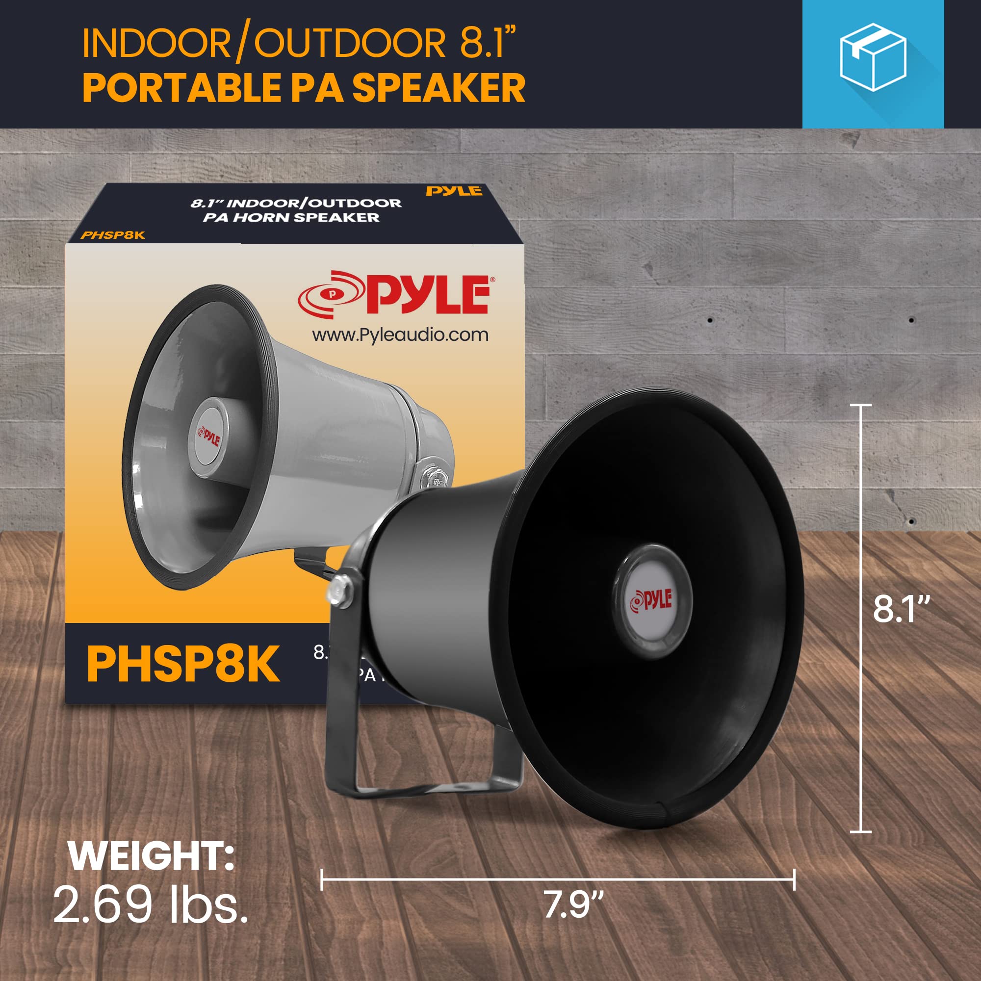 Mua Pyle Indoor / Outdoor PA Horn Speaker - 8.1” Portable PA Speaker ...