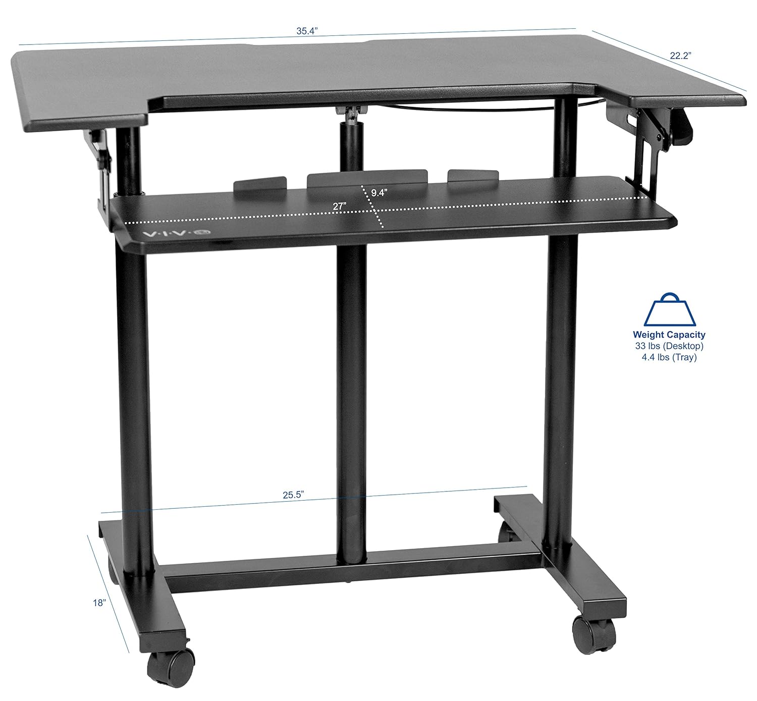 Office CART-V06A Computer Workstation Rolling Presentation Cart VIVO ...