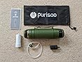 Purisoo Portable Water Purifier Bottle with 2 Layered Replaceable Filter. Outdoor and Survival ...
