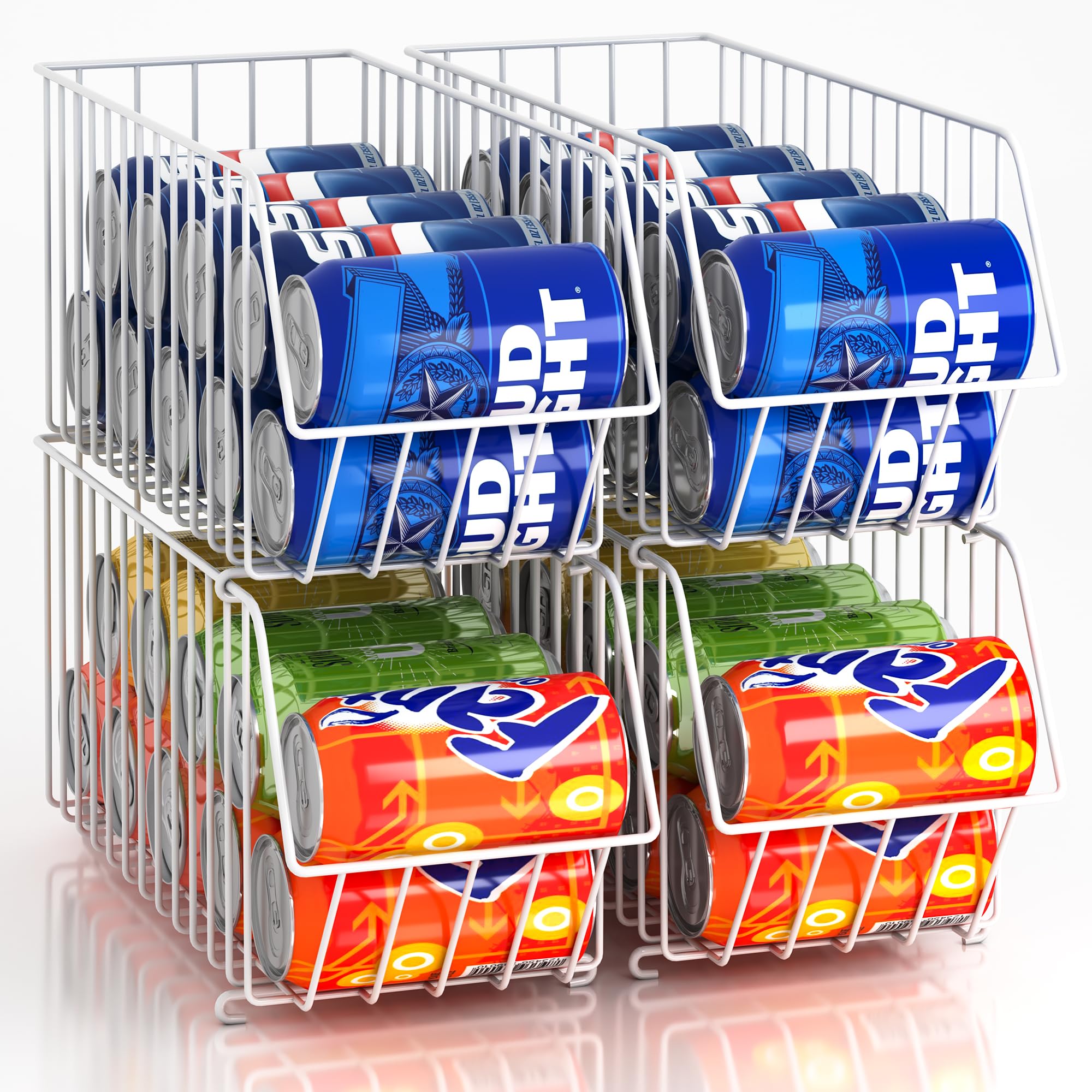 koozuuyk 4 Tier Stackable Can Organizer For Pantry, Canned Goods ...