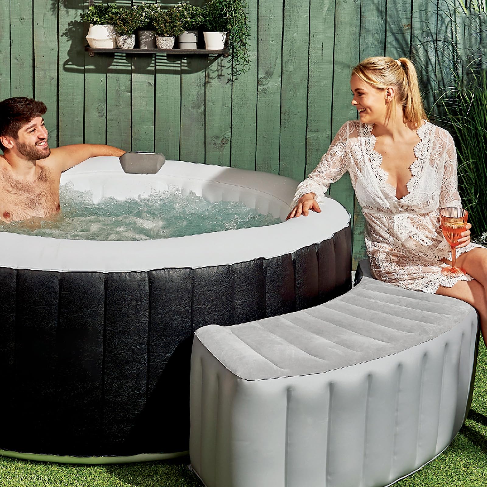 Mua Inflatable Spa Surround Bench Hot Tub Step Spa Side Table Outdoor ...