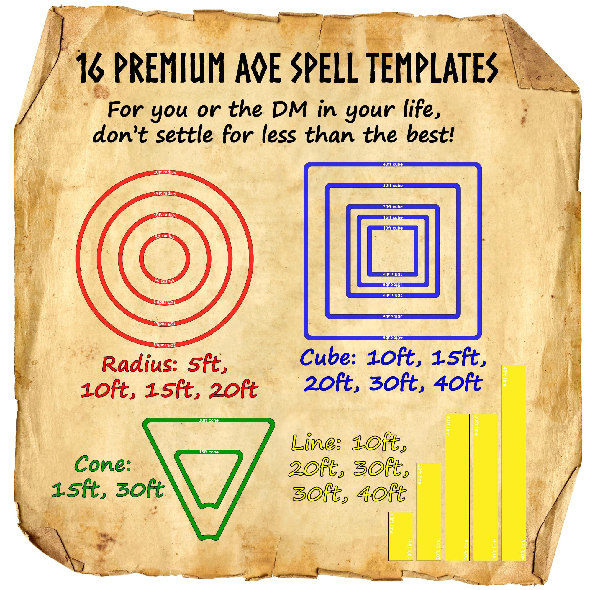 Mua Futhark Area of Effect Magic Stencils, Set of 16 - Acrylic AOE ...