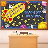 Amazon.com: Whaline 79Pcs Outer Space Bulletin Board Decor Reach for ...