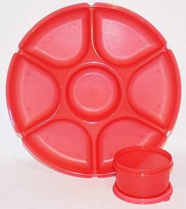 Amazon.com: Tupperware Large Serving Center 13 Inches Raspberry Red ...