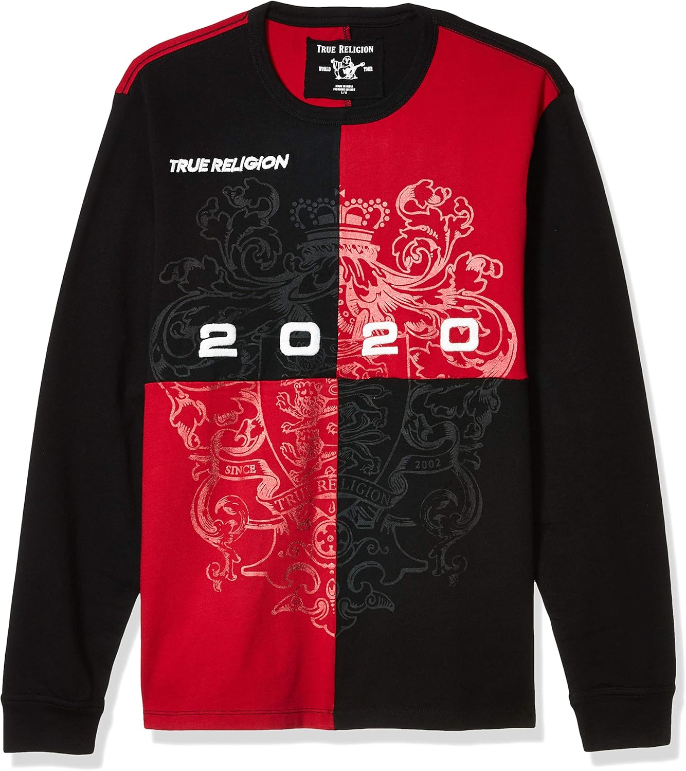 True Religion Men's 103212 T-Shirt, Black/Ruby Red, Large: Amazon.co.uk ...