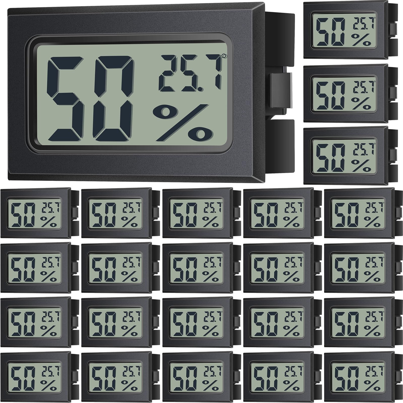 Kanayu 24 Pack Mini Digital Hygrometer Thermometers Indoor Humidity ...