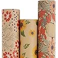 Amazon.com: Whaline 12 Sheet Retro Wrapping Paper Boho Style Gift Wrap ...