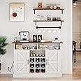 Amazon.com - YITAHOME Farmhouse Sideboard Buffet Cabinet, 47" Wine Bar Cabinet Floating Shelf ...