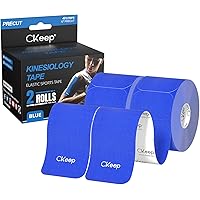 Kinesiology Tape Precut(4 Rolls,5cmx20M), Hypoallergenic Waterproof K Tape 80 Precut Strips in ...