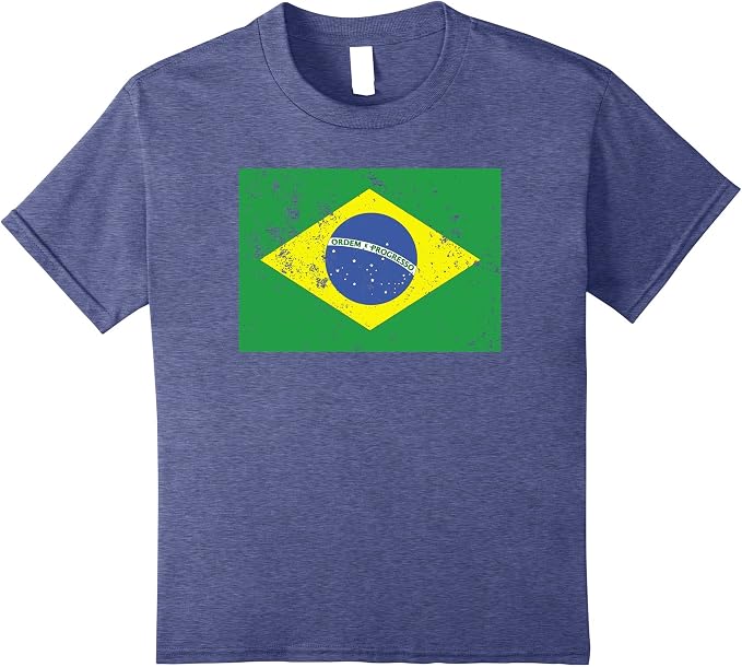 Amazon.com: Brazilian Flag T-shirt Brazil Retro: Clothing