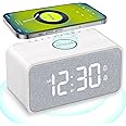 Amazon.com: ANJANK Wooden Alarm Clock Radio with Bluetooth Speaker ...
