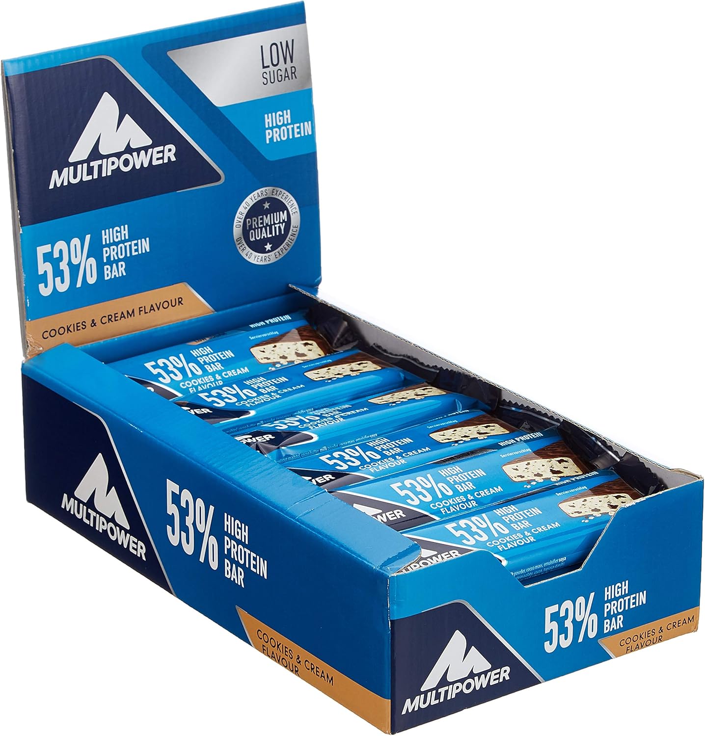 Multipower 53% Protein Bar – 24 x 50 g Riegel Box – Cookies and Cream ...