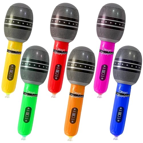 6 Pieces Inflatable Microphones (Random Colors) Birthday Party ...