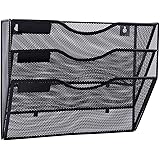 Amazon.com : Black Metal Stackable Hanging Wall Files Rack&3-Tier Metal ...