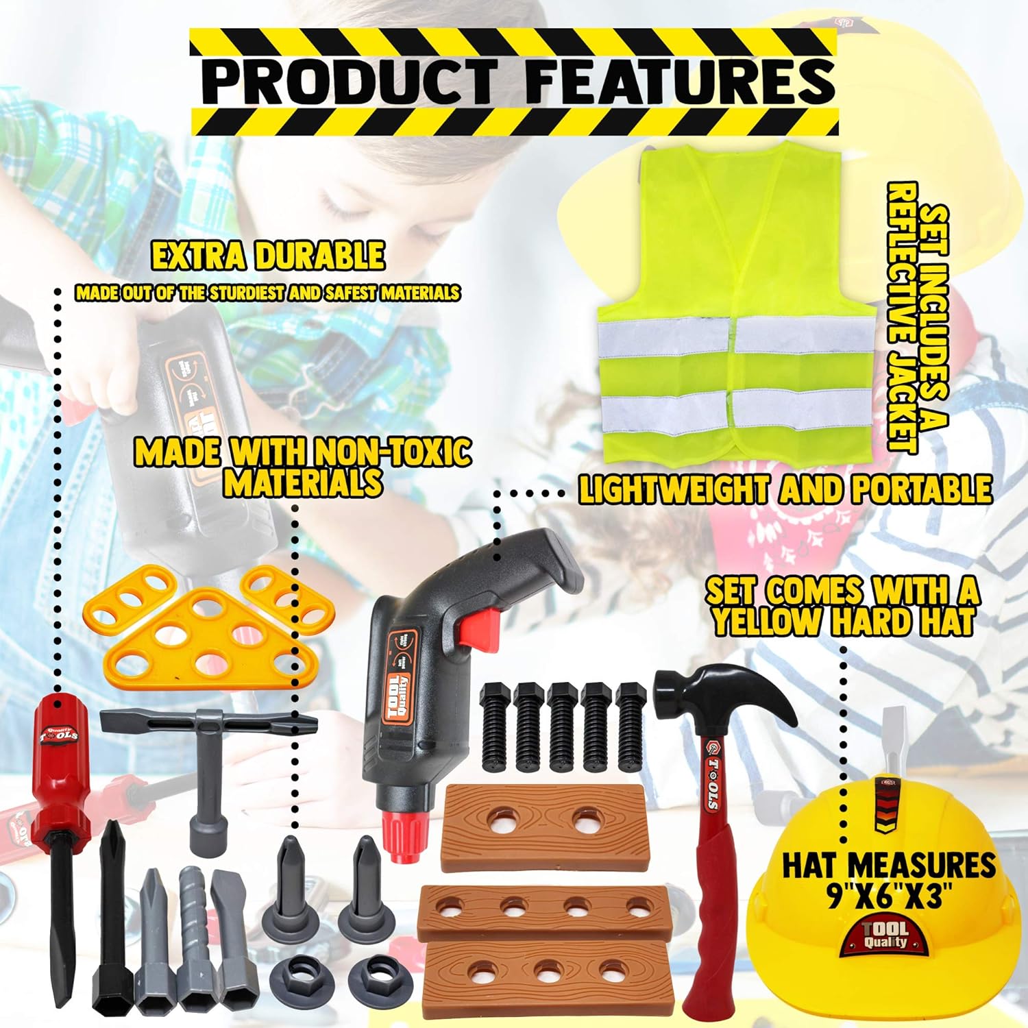 THE TWIDDLERS 25 Pcs Role Play Construction Tool Set – Educational ...