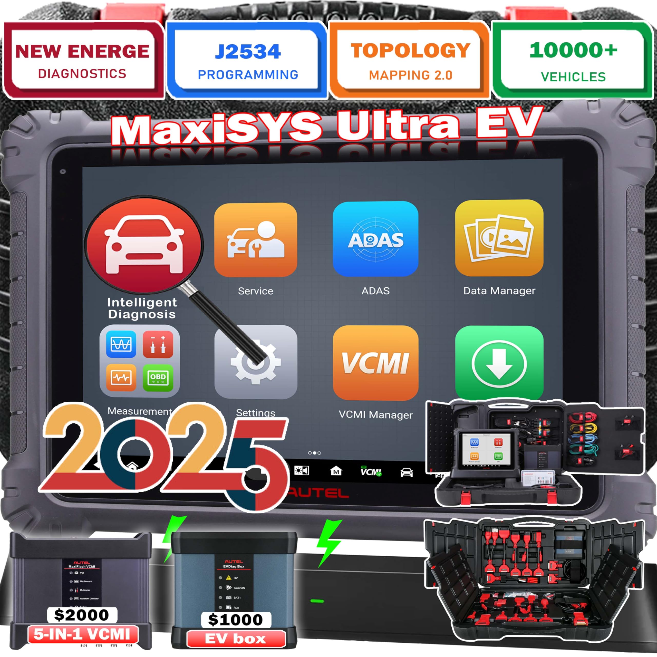 Autel Scanner MaxiSYS Ultra EV 2025 OBD2 Scanner High Voltage Battery ...