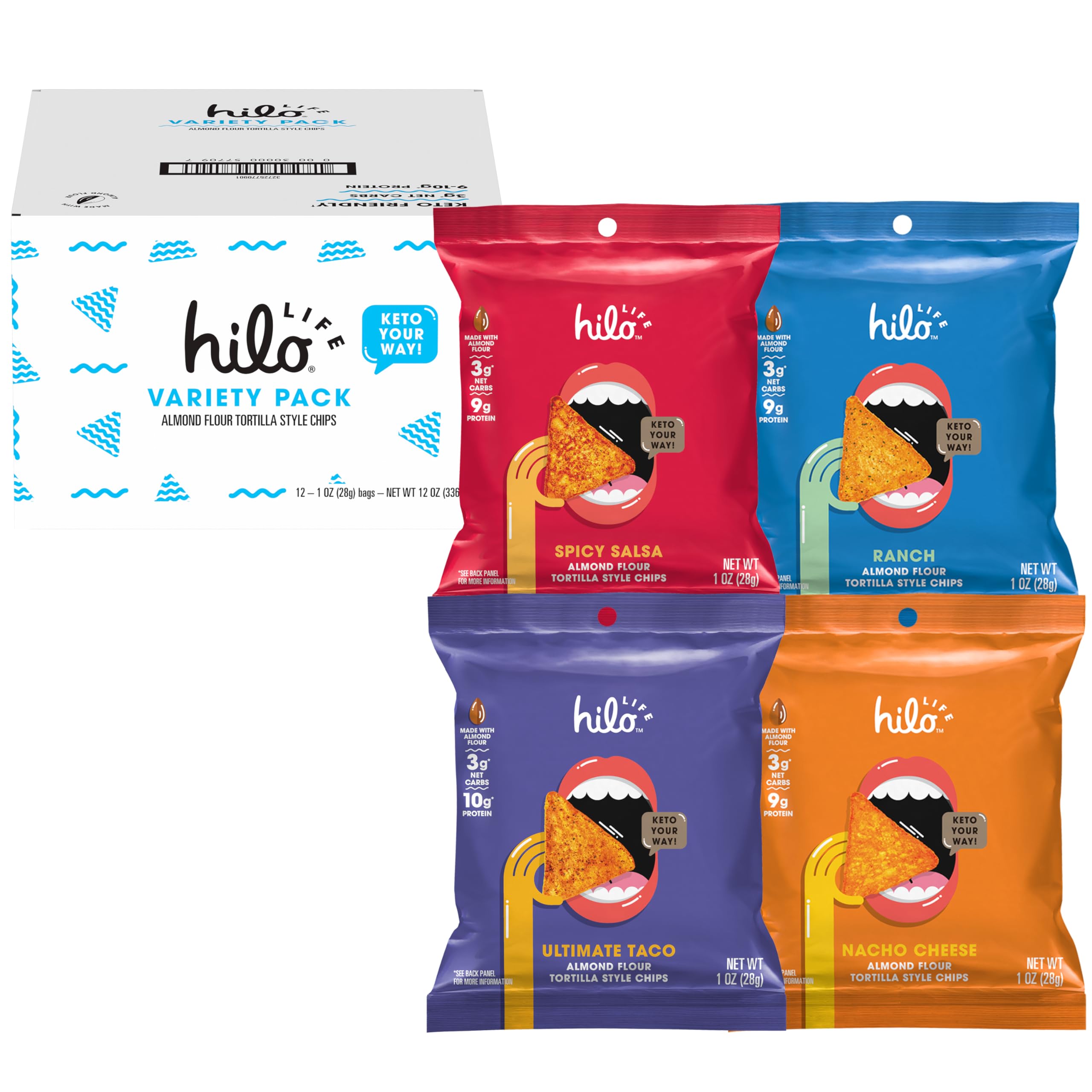 Mua Hilo Life Low Carb Keto Friendly Tortilla Chip Snack Bags, Variety ...