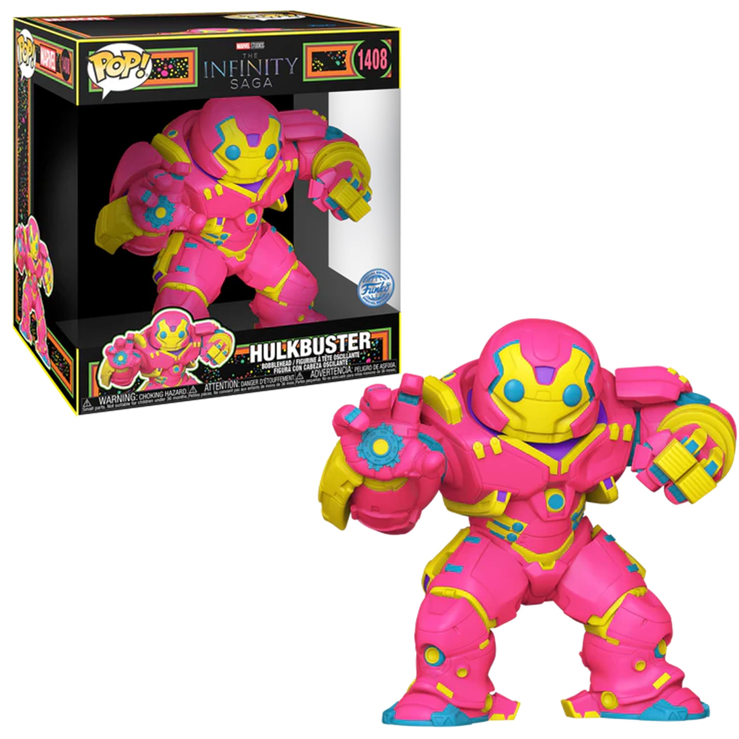 Marvel Iron Man Infinity Saga Black Light Jumbo Hulk Buster Figure ...