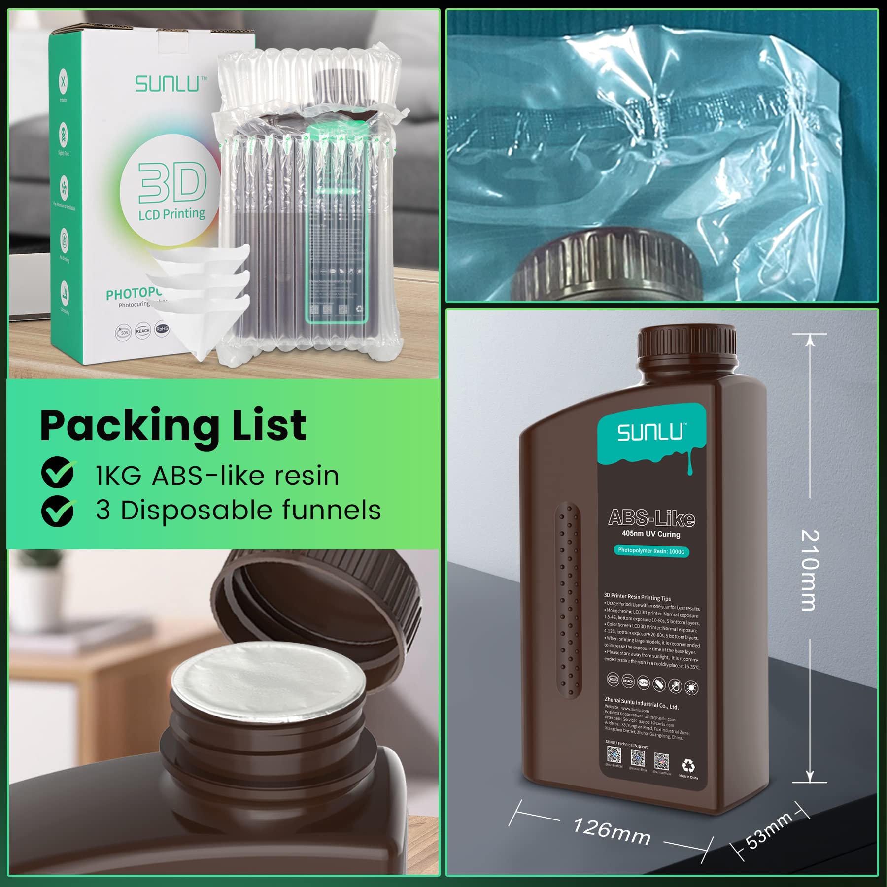 Mua SUNLU 1000G ABS Like Resin for 3D Printer, 405nm UV Curing ...