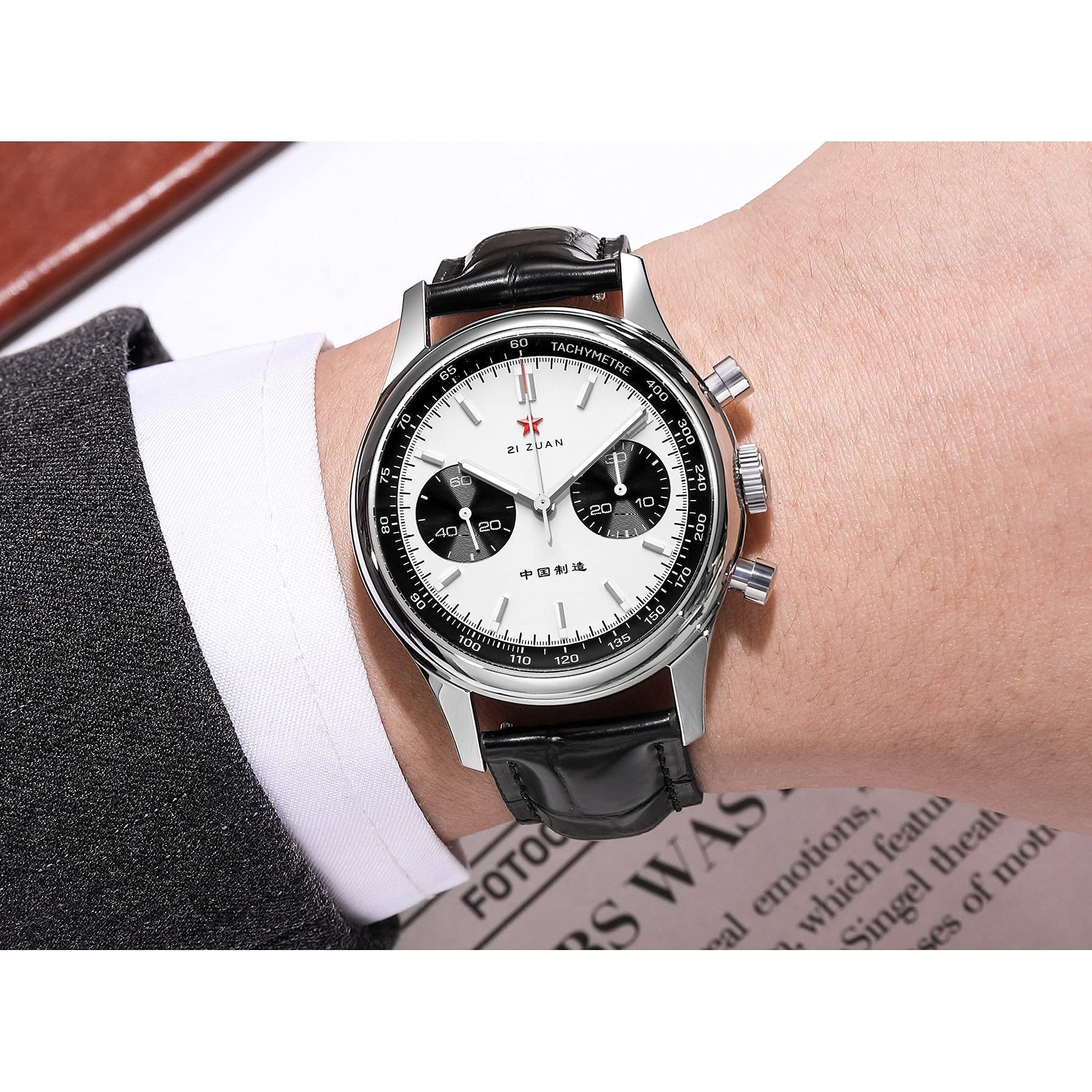Mua SEAKOSS 1963 Watch Men's 40mm Panda Dial Mechanical Chronograph ...