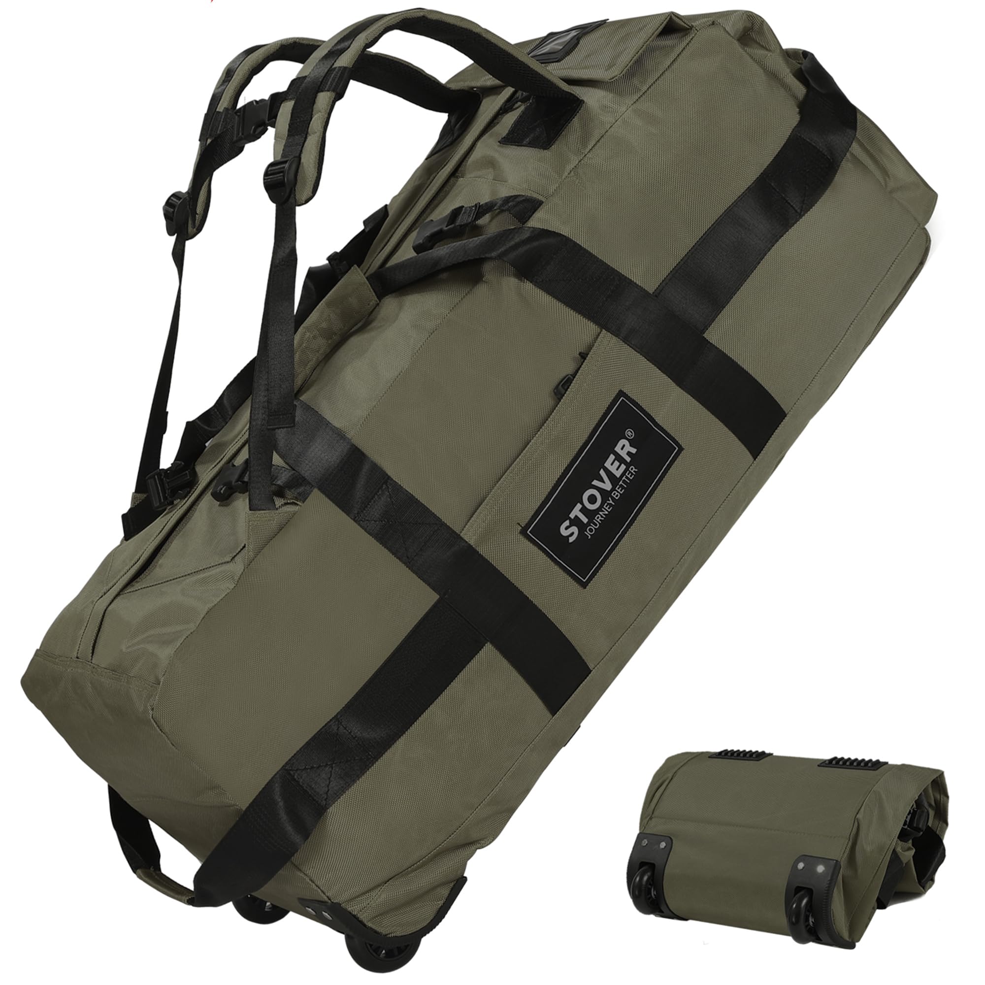 STOVER 80L Rolling Duffel Bag with Wheels, Extra Large 31 Inch Durable ...